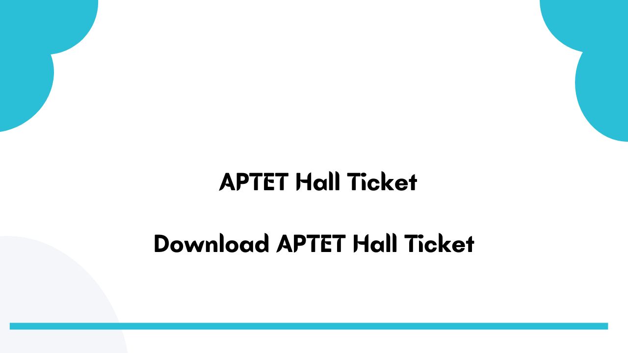 APTET Hall Ticket